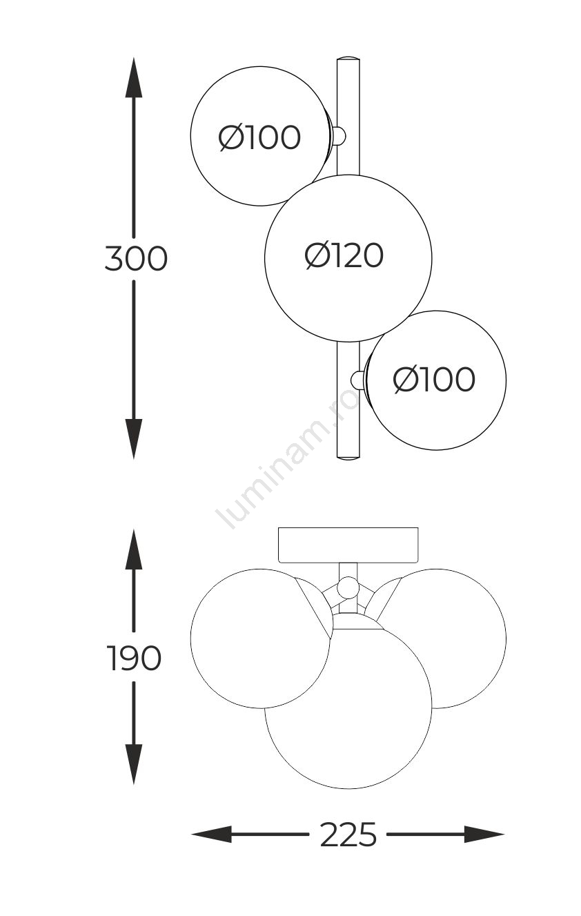 Aplică Zuma Line MB5918-3-EGN VILLA 3xG9/3,5W/230V auriu | Luminam