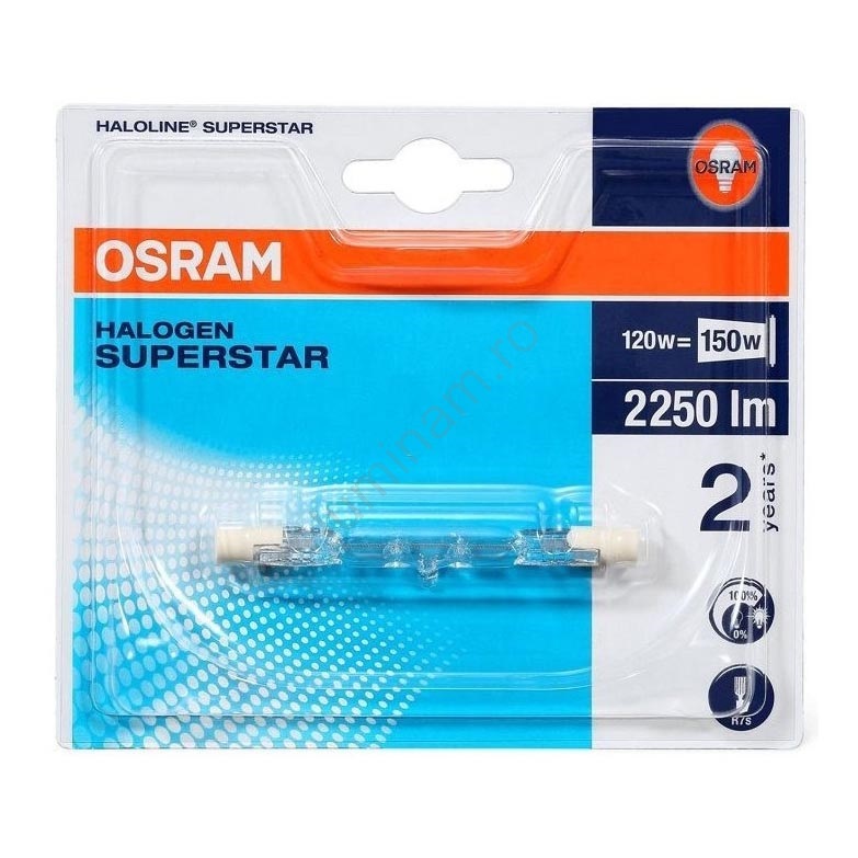Bec cu halogen HALOLINE R7s/120W/230V 2900K - Osram | Luminam