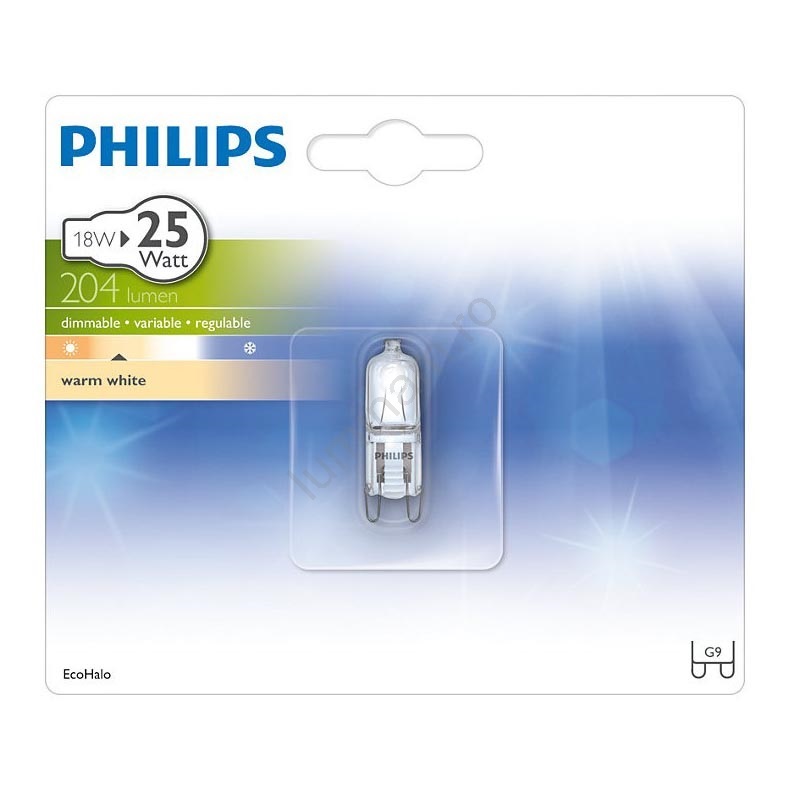 Bec industrial Philips ECOHALO G9/18W/230V 2800K | Luminam