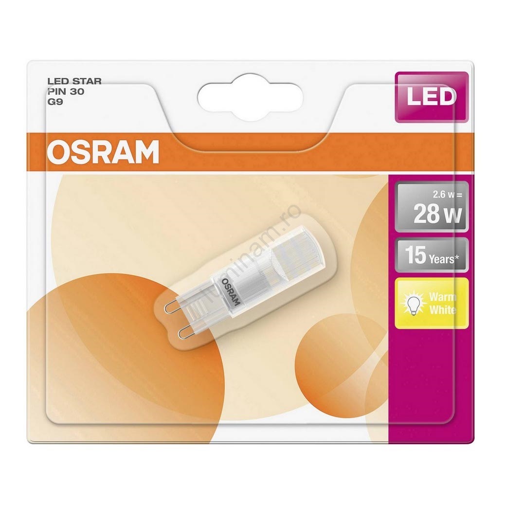 Bec LED PIN G9/2,6W/230V 2700K Osram | Luminam
