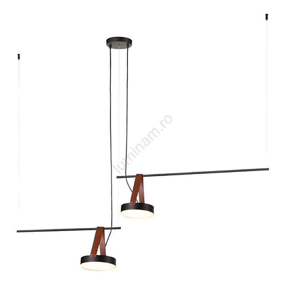 Klausen 142032 - Lustr LED SPECTRUM 2x23W/230V negru/maro pe sârmă ...