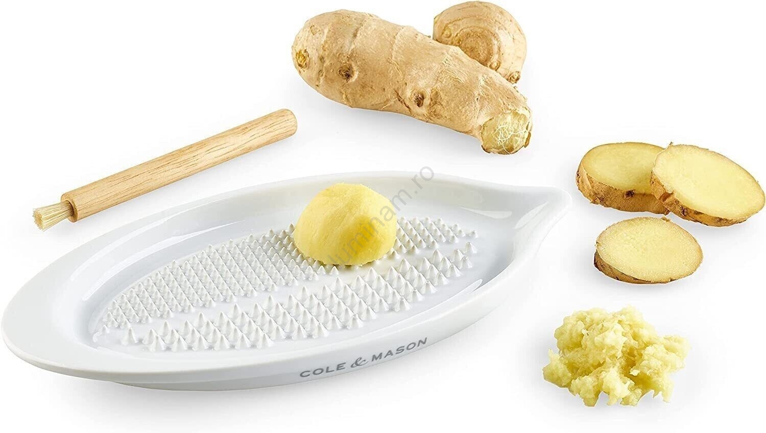 Cole&Mason - Răzătoare ceramică cu perie din lemn | Luminam