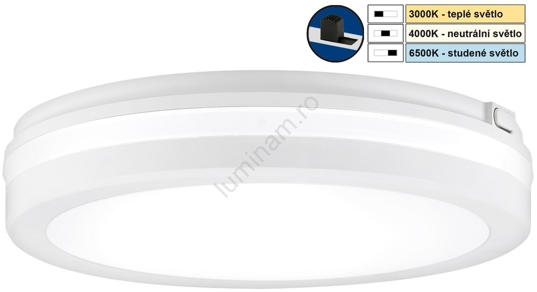 Corp de iluminat LED pentru baie COMET LED/15W/230V IP54 d. 20 cm alb ...