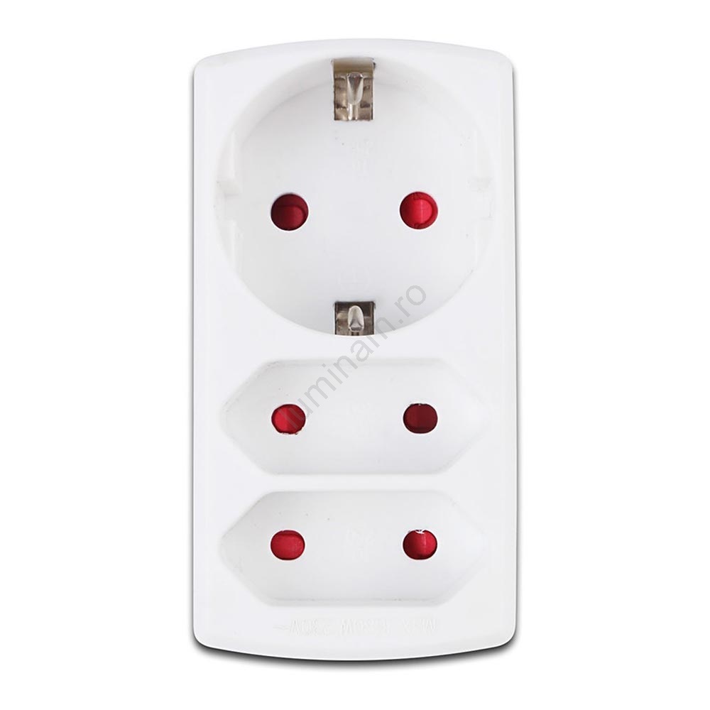 Fișă triplă 1x16A/230V + 2x10A Aigostar | Luminam