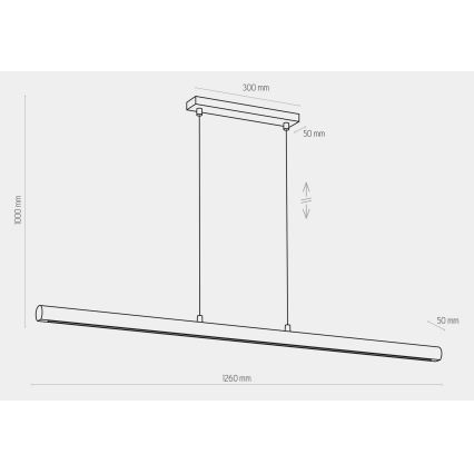 Lustră LED pe cablu ROLLO LED/40W/230V lemn | Luminam