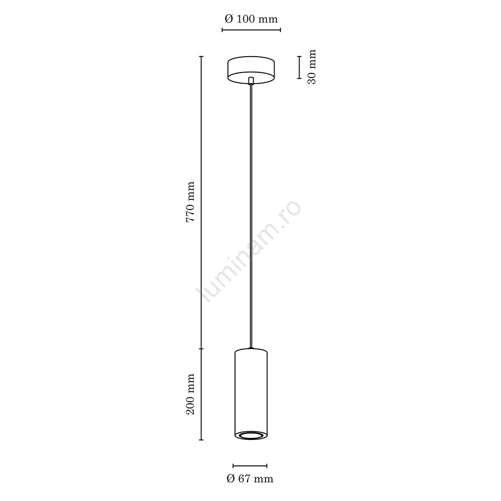 Lustră LED pe cablu Spot-Light 1559176 PIPE 1xGU10/5W/230V | Luminam