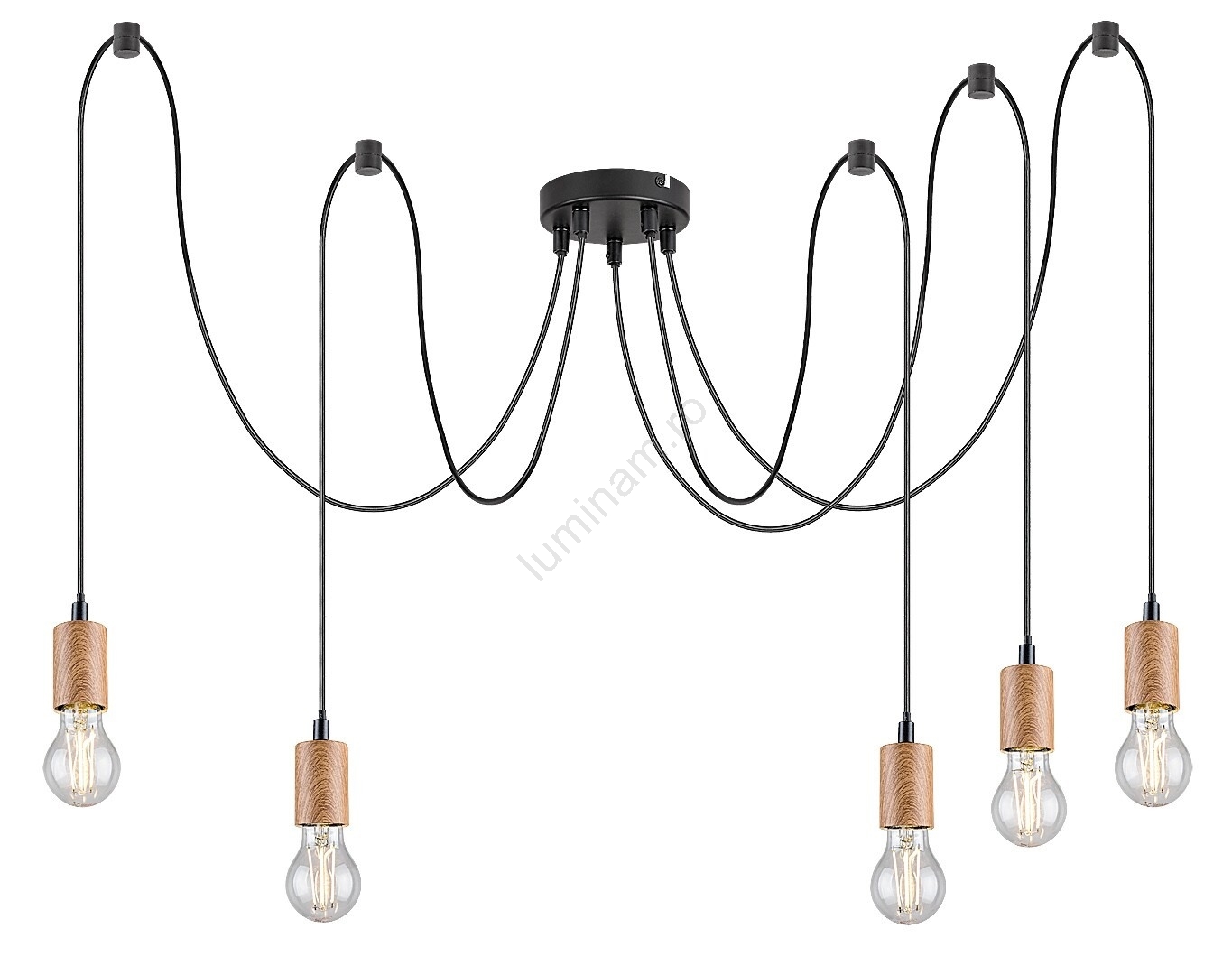 Lustră pe cablu DOLLIEN 5xE27/60W/230V fag Rabalux 72075 | Luminam