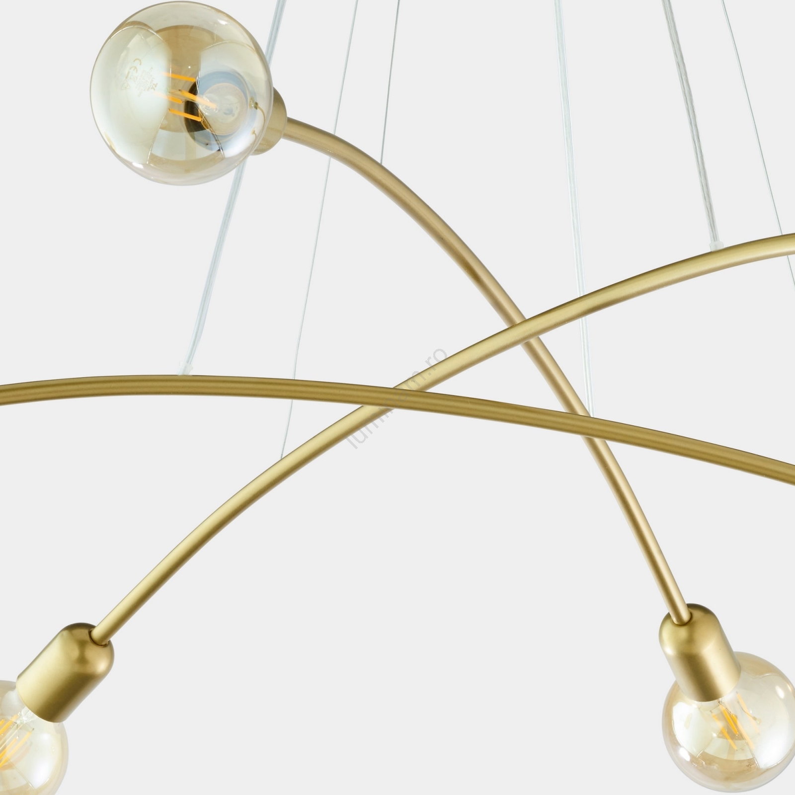 Lustră pe cablu HELIX 6xE27/60W/230V aurie | Luminam