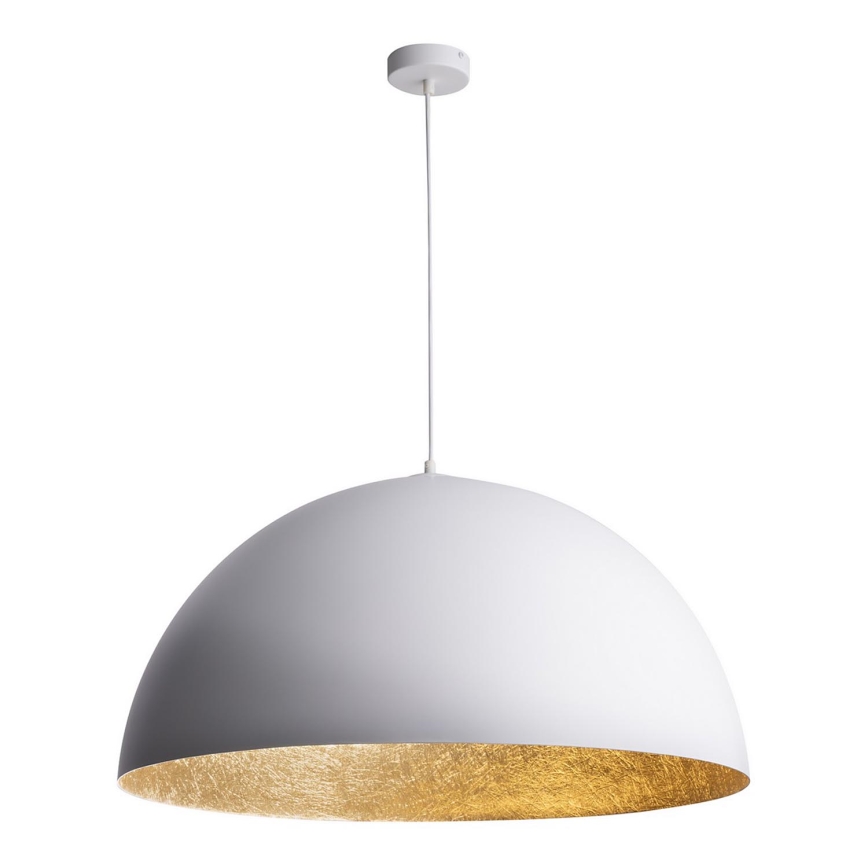 Lustră pe cablu SFERA 1xE27/60W/230V d. 35 cm albă/aurie | Luminam