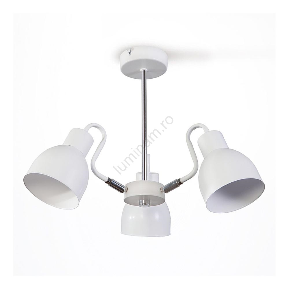 Lustra pe tija REFLECTOR 3xE27/60W/230V alb | Luminam