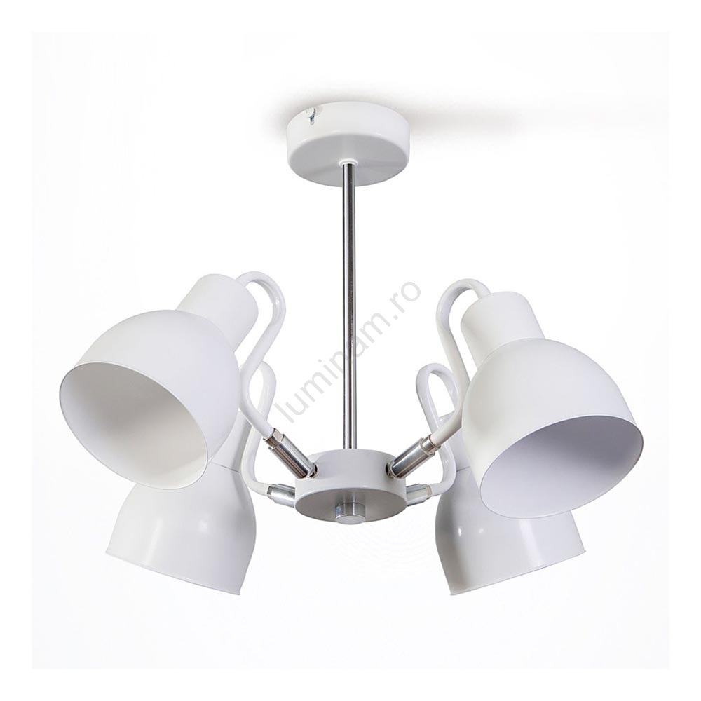 Lustra pe tija REFLECTOR 4xE27/60W/230V alb | Luminam