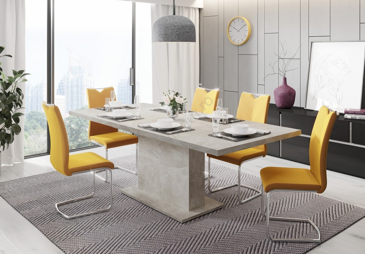 Masă de dining extensibilă STRAP, beton gri | Luminam