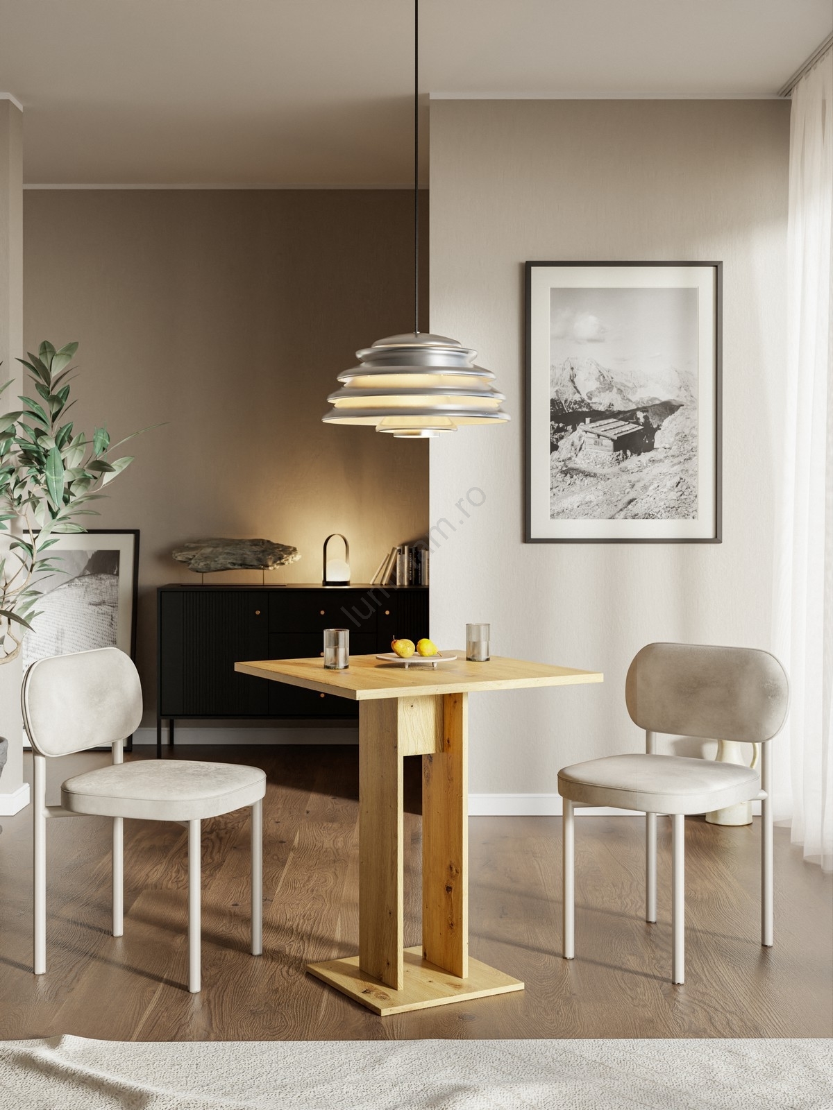 Masă STRAPO din stejar artizanal | Luminam