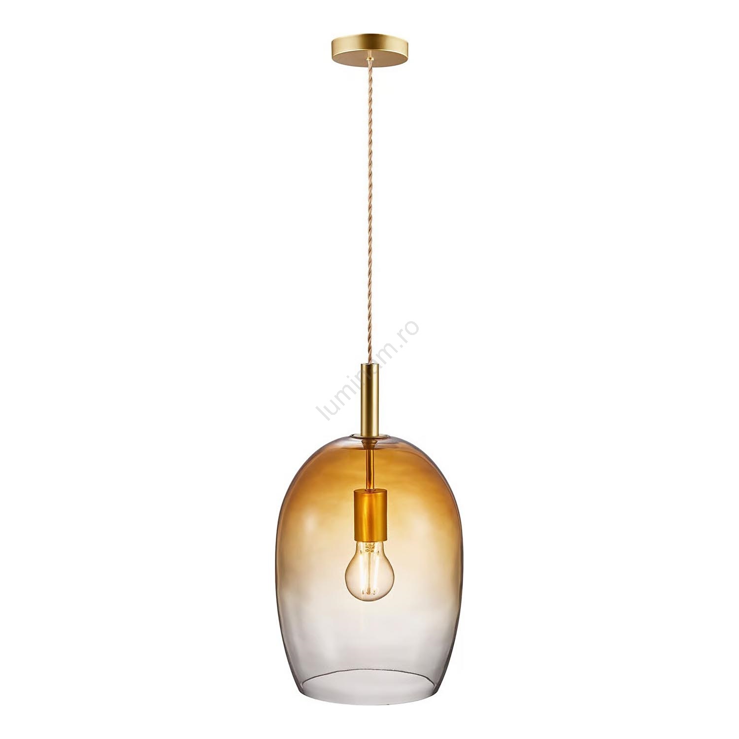Nordlux - Pendul pe cablu UMA, 1xE27/40W/230V, Ø 23 cm, maro/fumuriu ...
