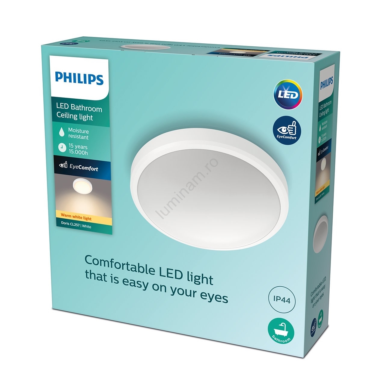 Philips - Lămpi de tavan cu LED LED DORIS LED/17W/230V 2700K IP44 | Luminam