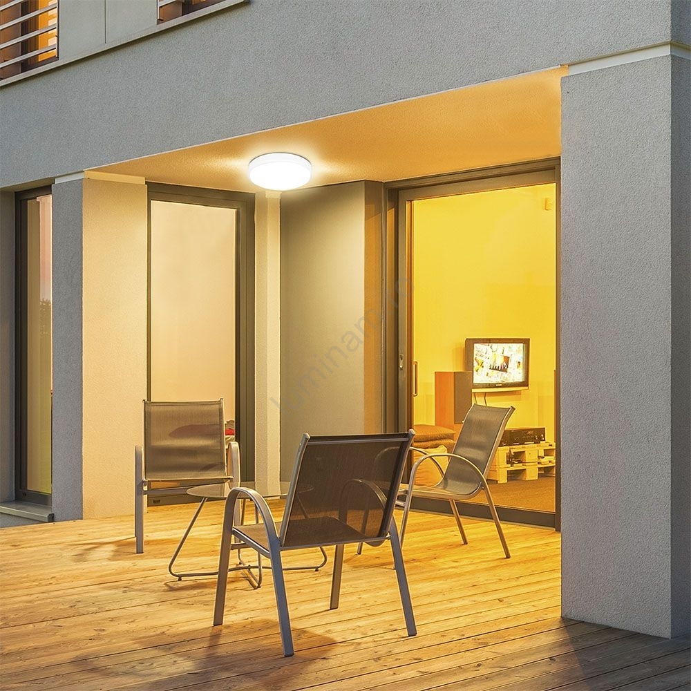 Plafonieră LED de exterior cu senzor LED/24W/230V 3000K IP44 albă | Luminam
