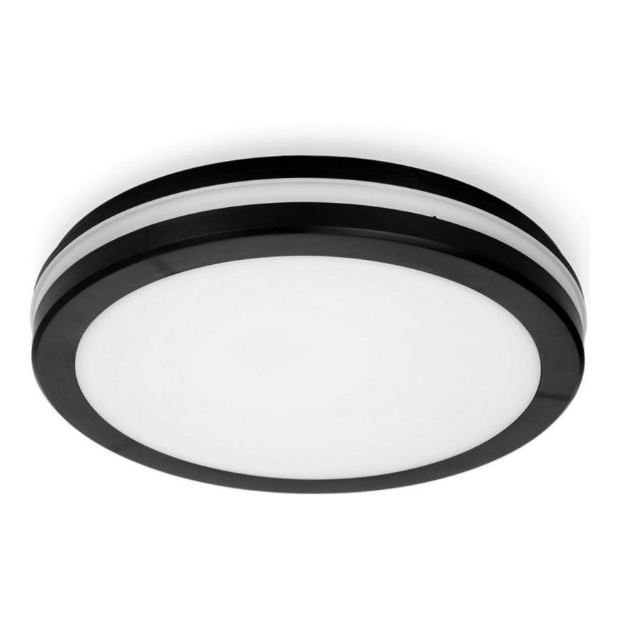 Plafonieră LED pentru baie LED/24W/230V IP65 d. 30 cm negru | Luminam
