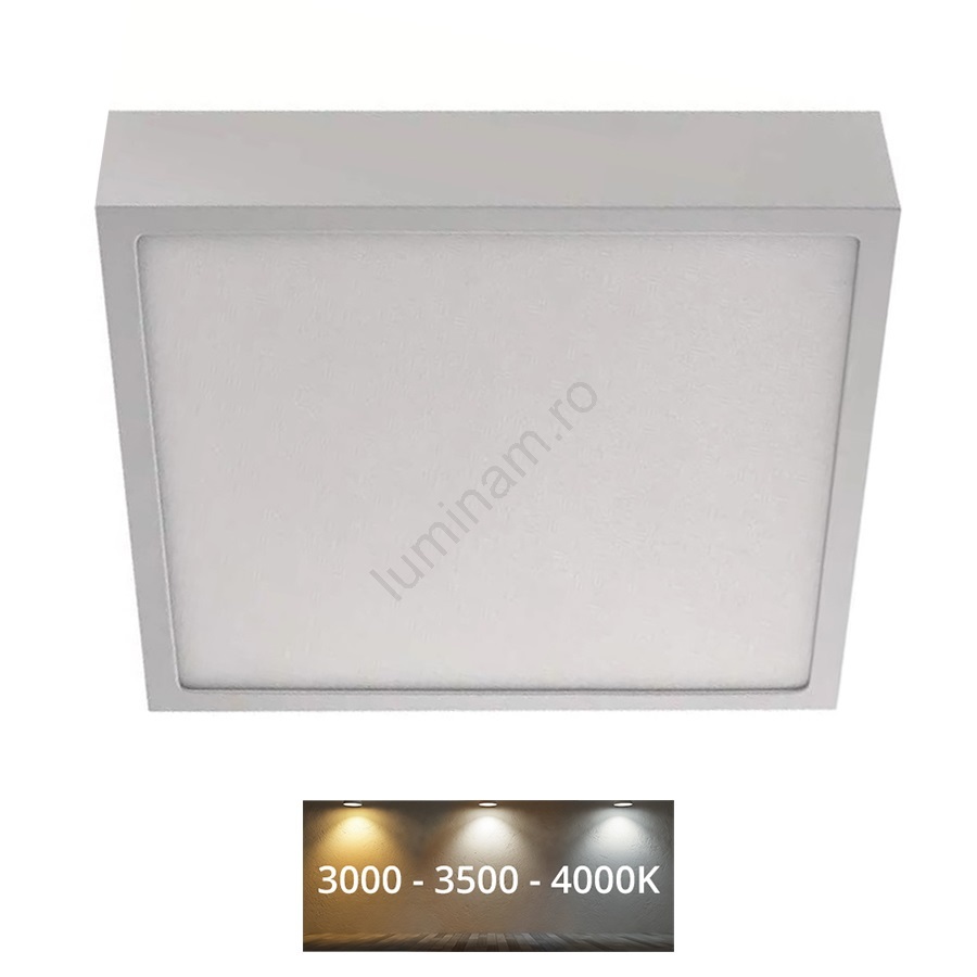 Plafonieră LED/21W/230V 3000/3500/4000K 22,5x22,5 cm alb | Luminam
