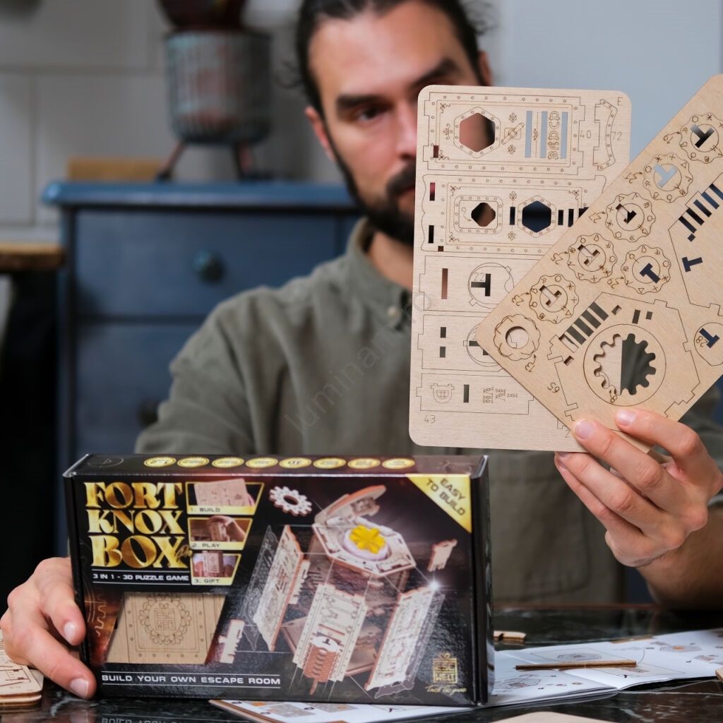 Puzzle mecanic 3D din lemn Fort Knox Pro EscapeWelt | Luminam