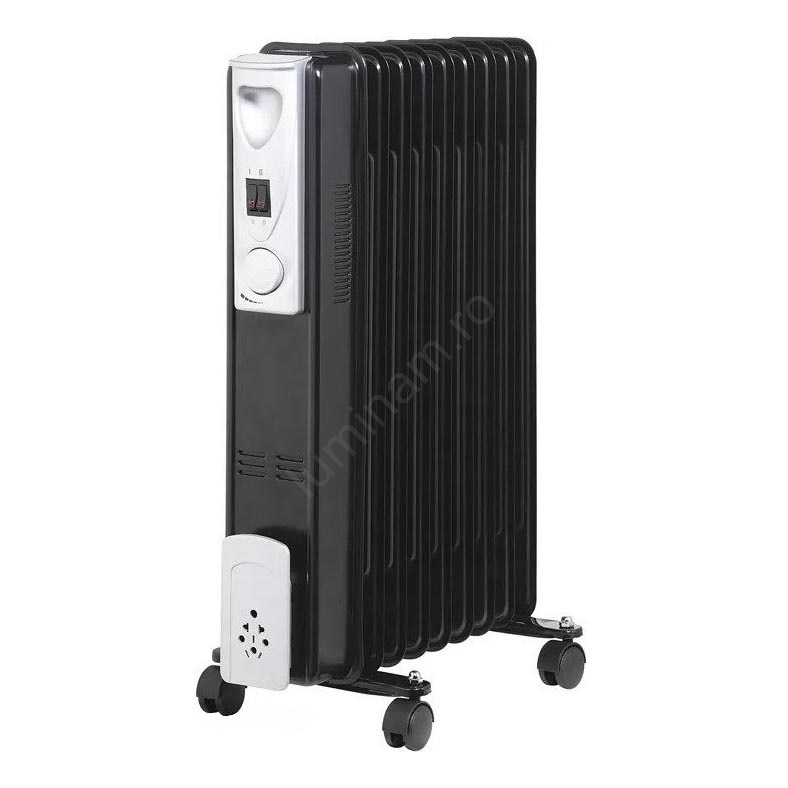 Radiator pe ulei cu 9 elemenți 800/1200/2000W/230V negru | Luminam