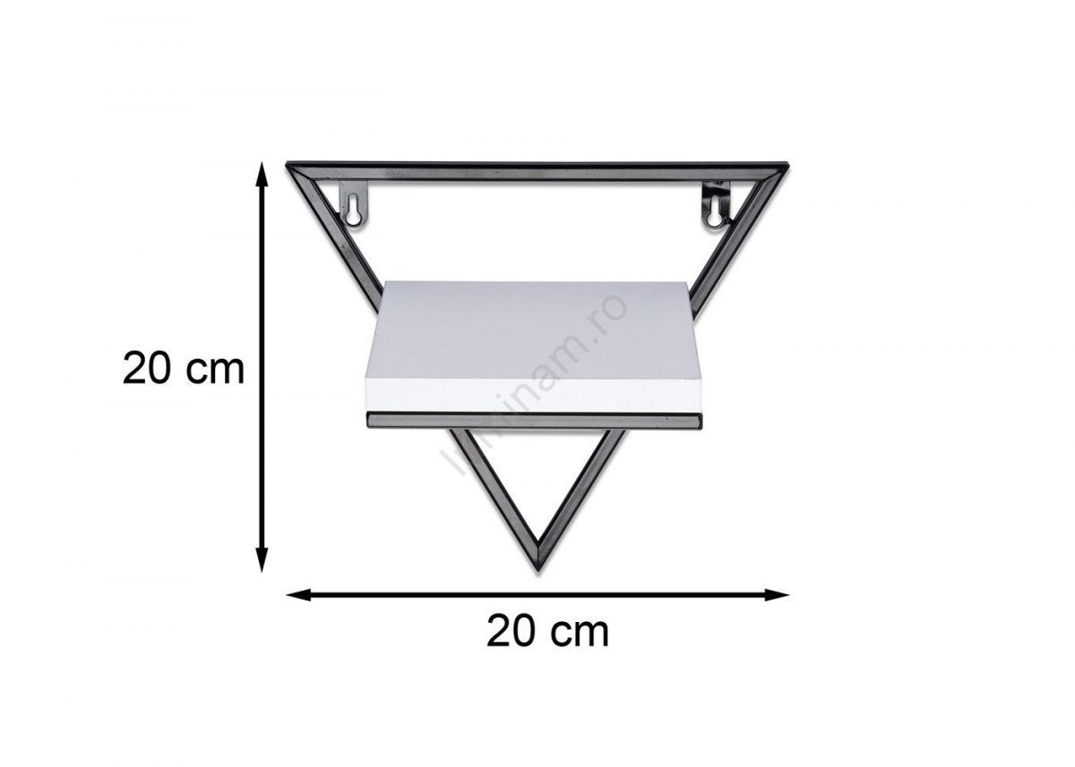 Raft de perete 20x20 cm negru/alb | Luminam