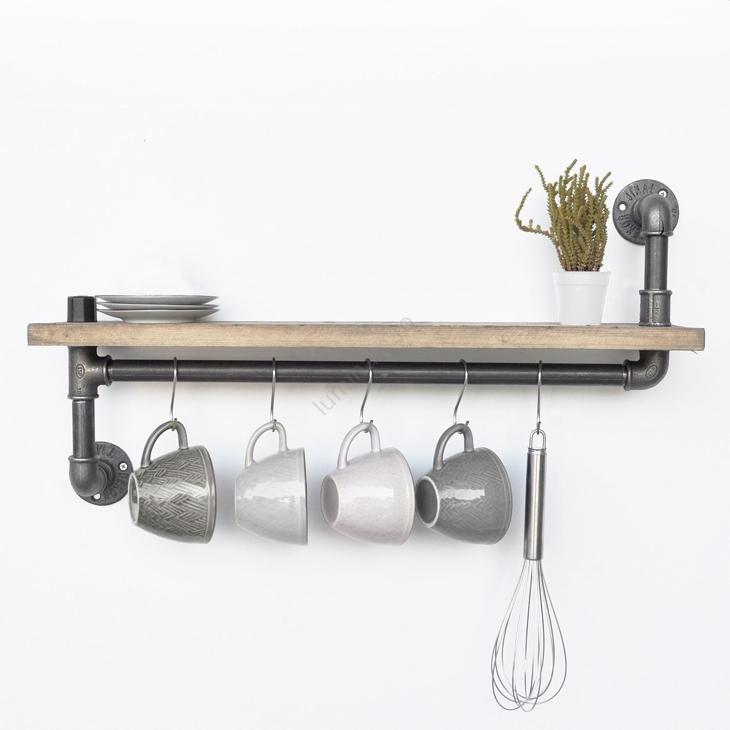 Raft de perete BORU 20x60 cm molid/gri | Luminam