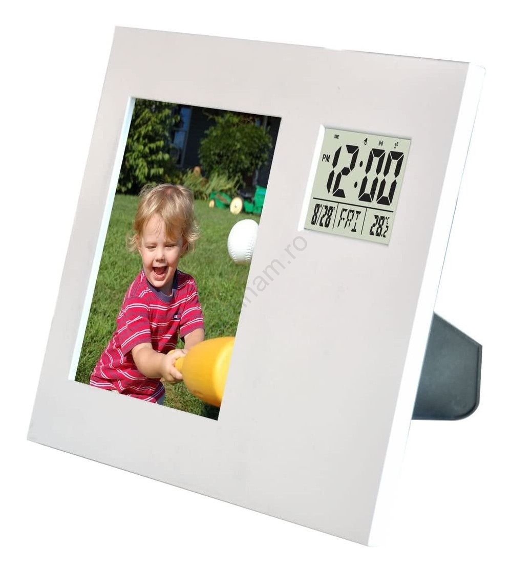 Ramă foto cu ceas digital și termometru 2×AAA | Luminam