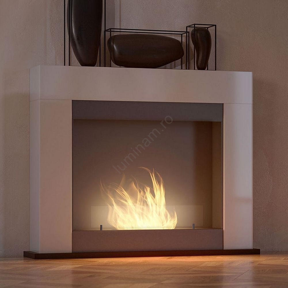 Șemineu BIO 87,5x110 cm 3kW alb InFire | Luminam