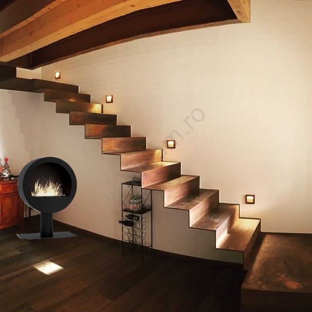 Șemineu BIO d. 70 cm 3kW negru | Luminam