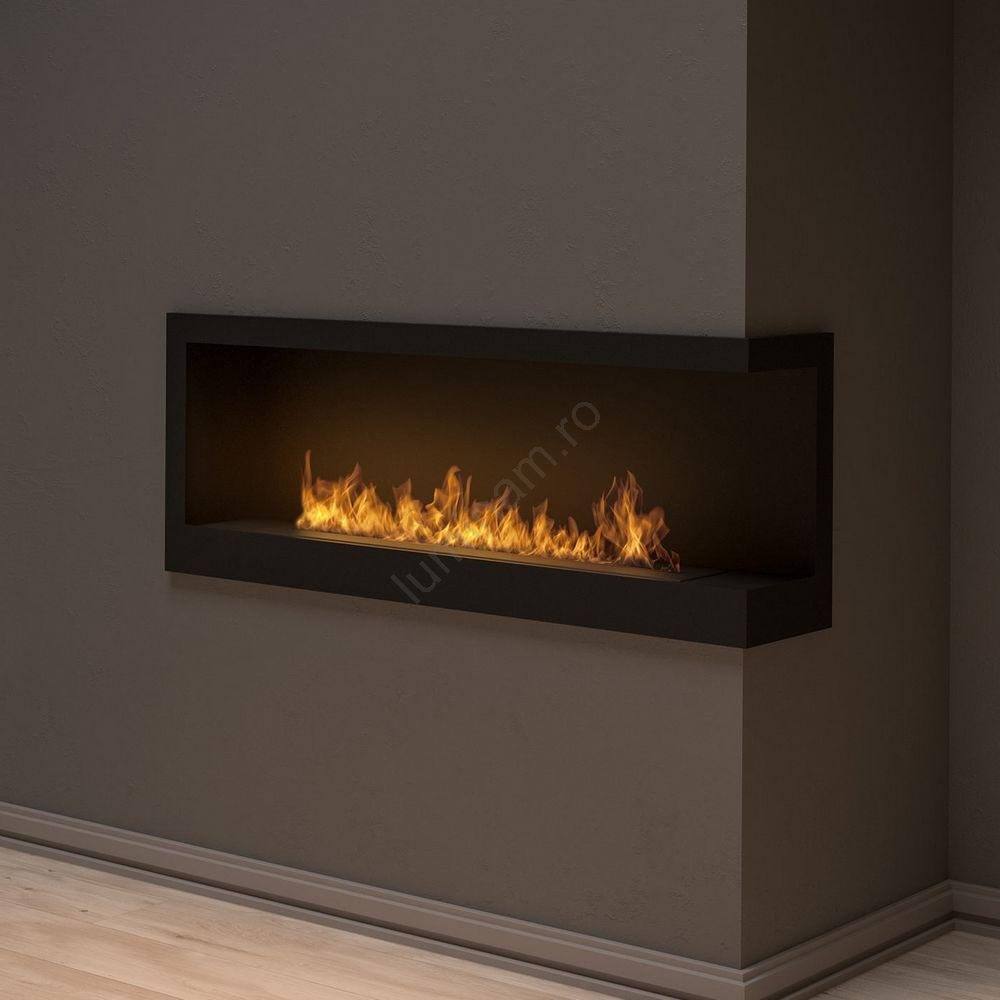 Șemineu BIO de colț 45x120 cm 3kW negru InFire | Luminam