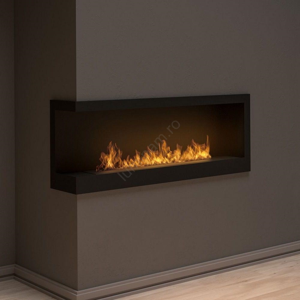 Șemineu BIO de colț 45x120 cm 3kW negru InFire | Luminam