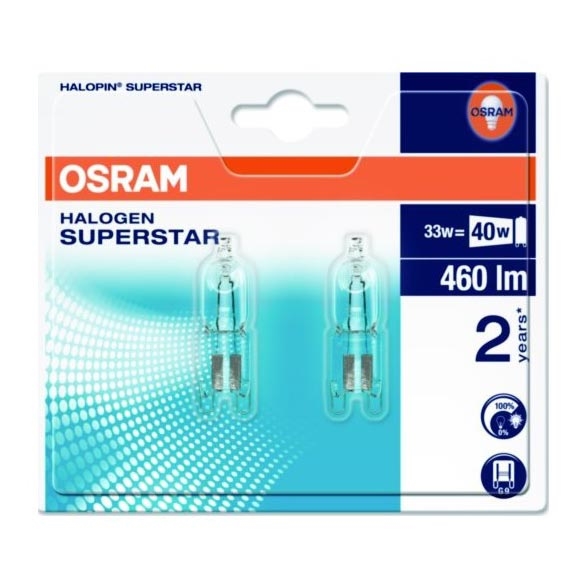 SET 2x bec cu halogen SUPERSTAR G9/33W/230V 2700K - Osram | Luminam