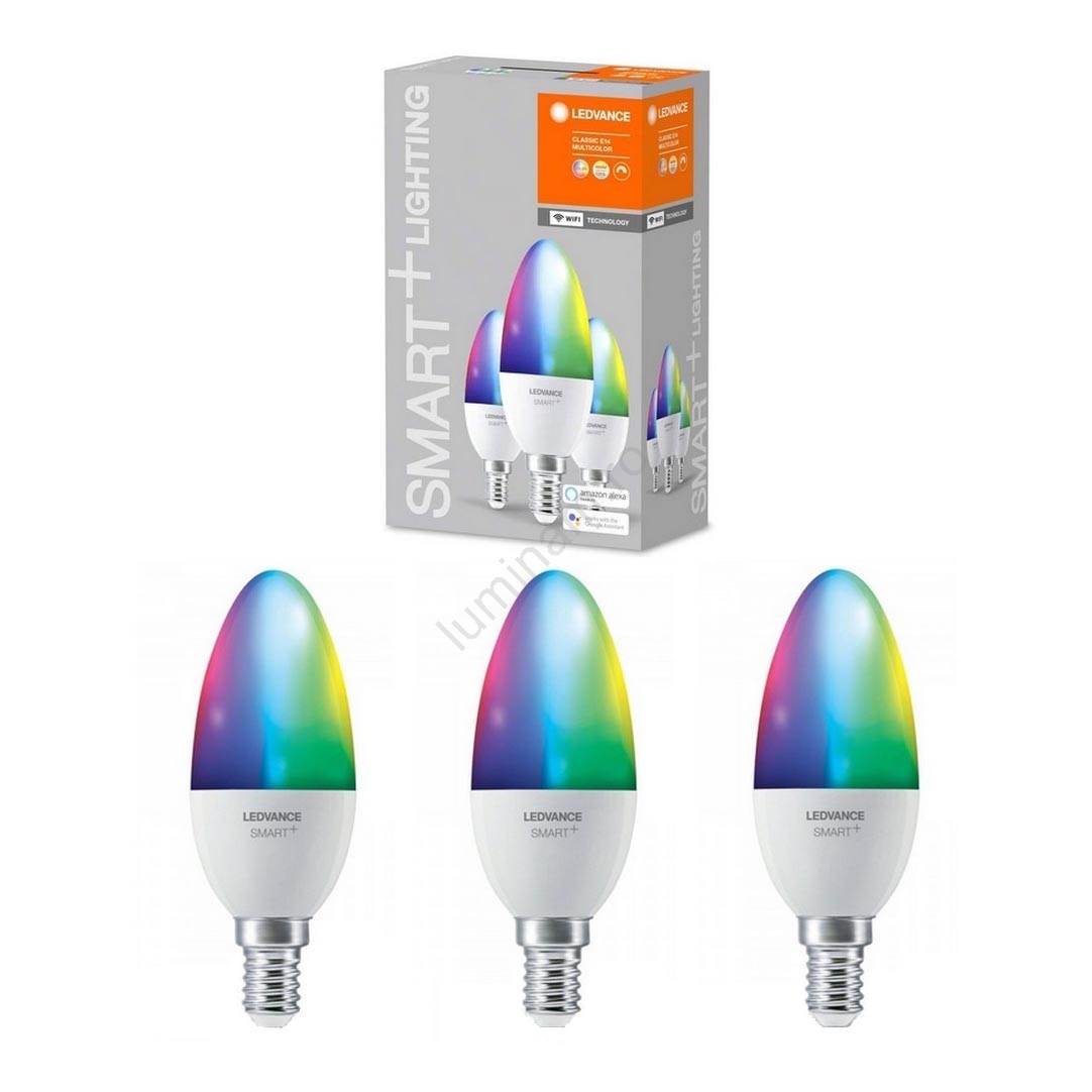 SET 3x bec LED RGBW dimabil SMART+ E14/5W/230V 2700K-6500K - Ledvance | Luminam