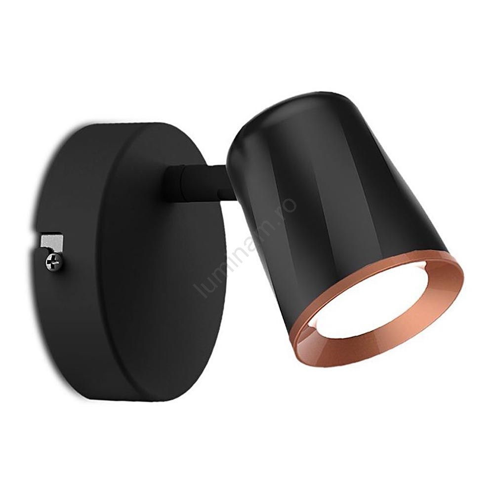 Spot LED de perete LED/5W/230V 3000K negru | Luminam