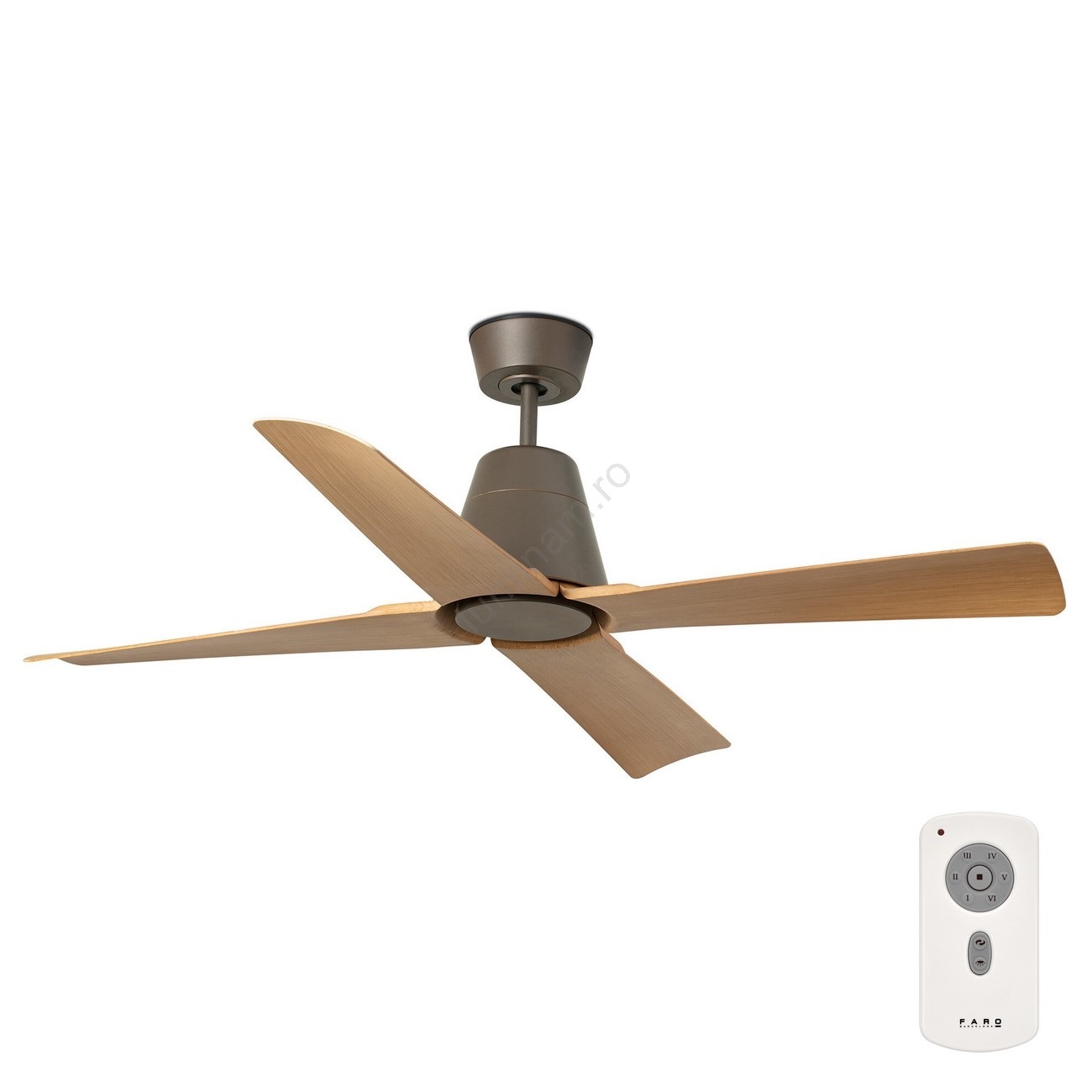 Ventilator de tavan FARO 34106 TYPHOON M maro IP44 + telecomandă | Luminam
